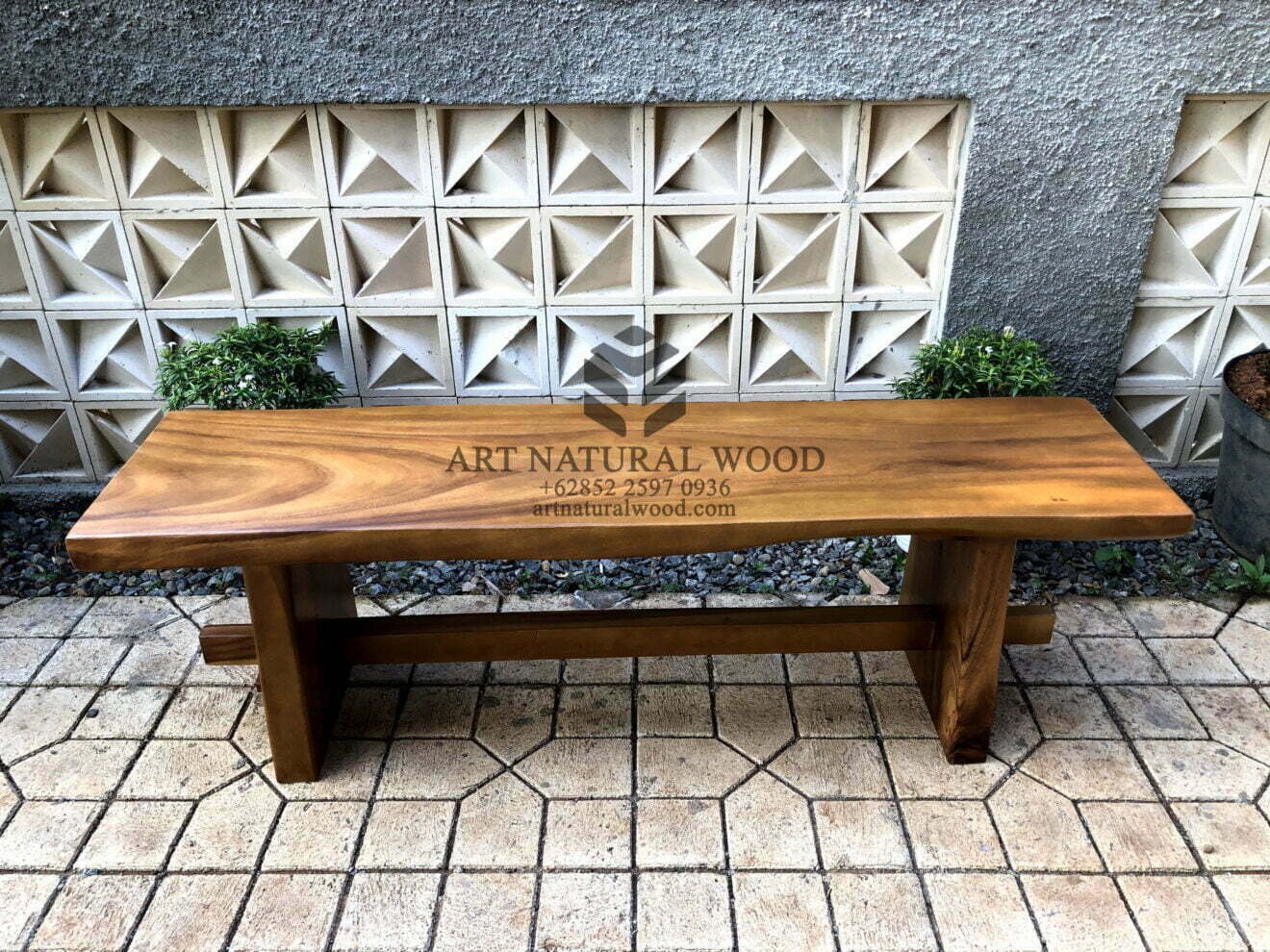 BANGKU PANJANG KAYU SOLID TREMBESI- ART NATURAL WOOD