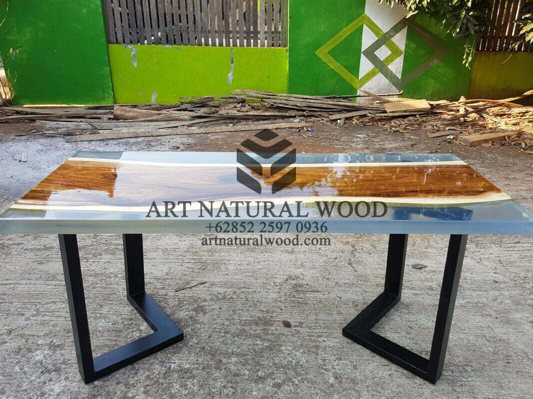 MEJA RESIN KAYU NATURAL - ART NATURAL WOOD