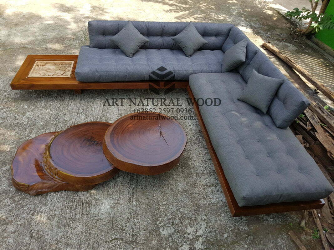 Sofa Taman Kayu Trembesi Solid - Art Natural Wood