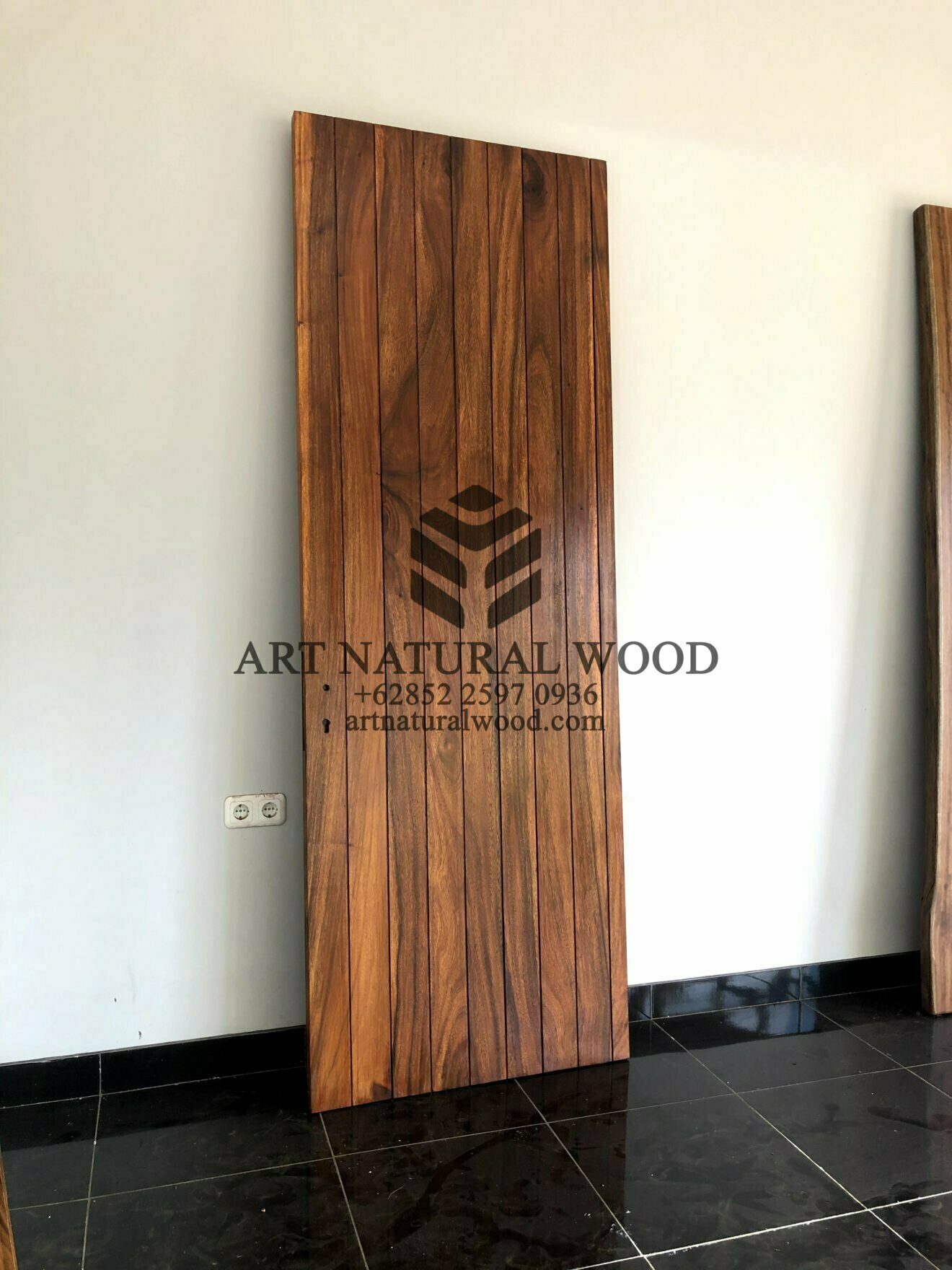 PINTU KAYU SOLID MINIMALIS MODERN ART NATURAL WOOD