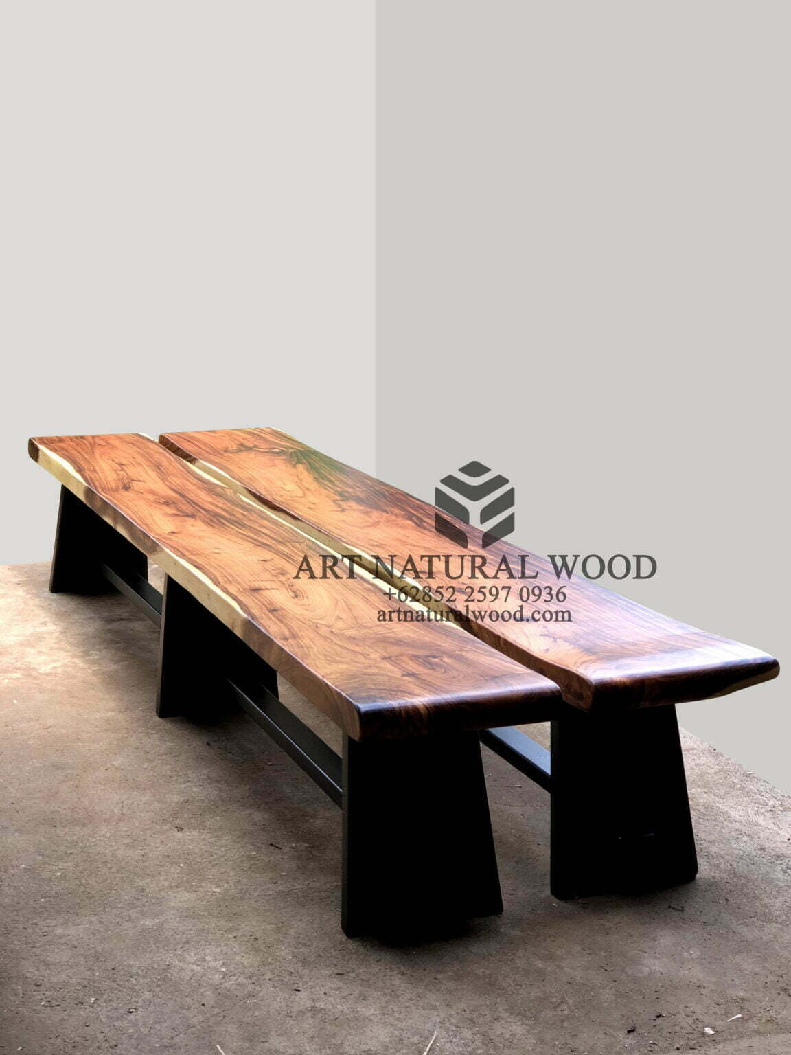 BANGKU KAYU PANJANG SOLID UTUH - ART NATURAL WOOD