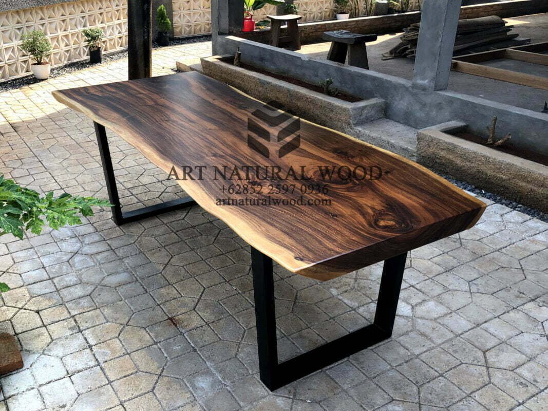 MEJA MAKAN KAYU TREMBESI - ART NATURAL WOOD