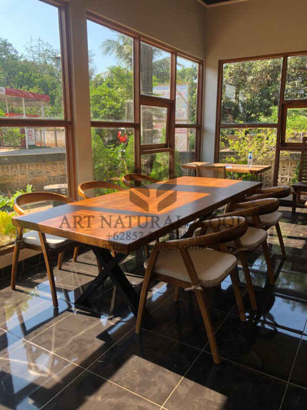 Dining Set Minimalis Kayu Jati Solid - Art Natural Wood