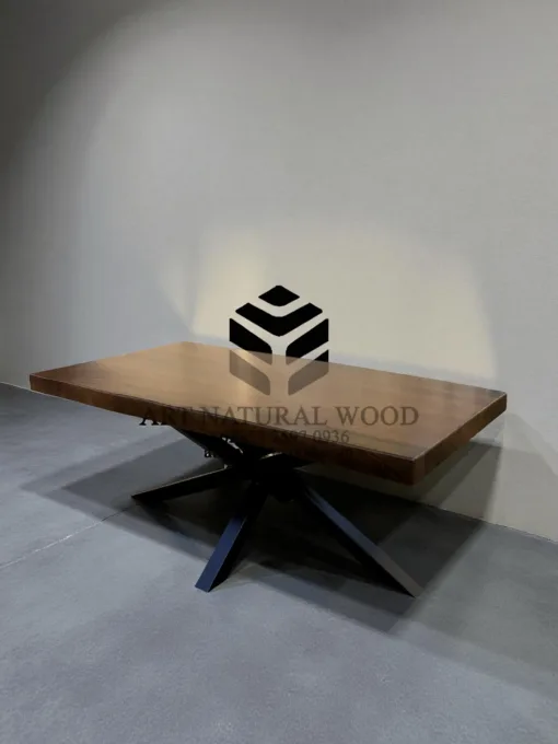 Meja Kayu Kaki Besi Unik Desain Minimalis - Art Natural Wood