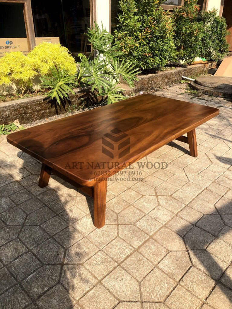 Meja Tamu Minimalis Modern Kayu Solid - Art Natural Wood