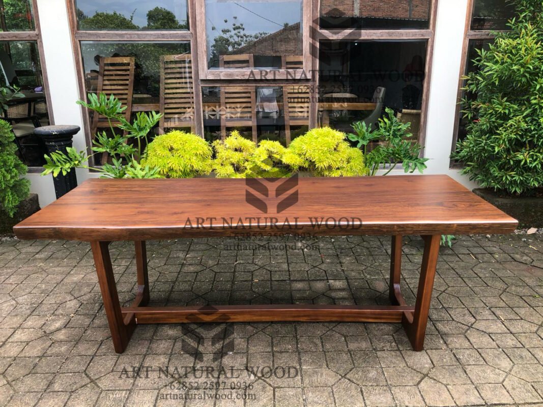 Meja Makan Kayu Jati Minimalis 6 Kursi - Art Natural Wood