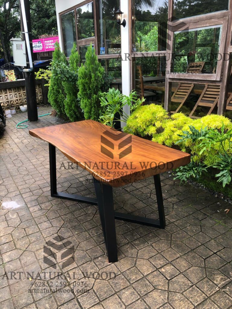Meja Suar Minimalis Kayu Solid - Art Natural Wood