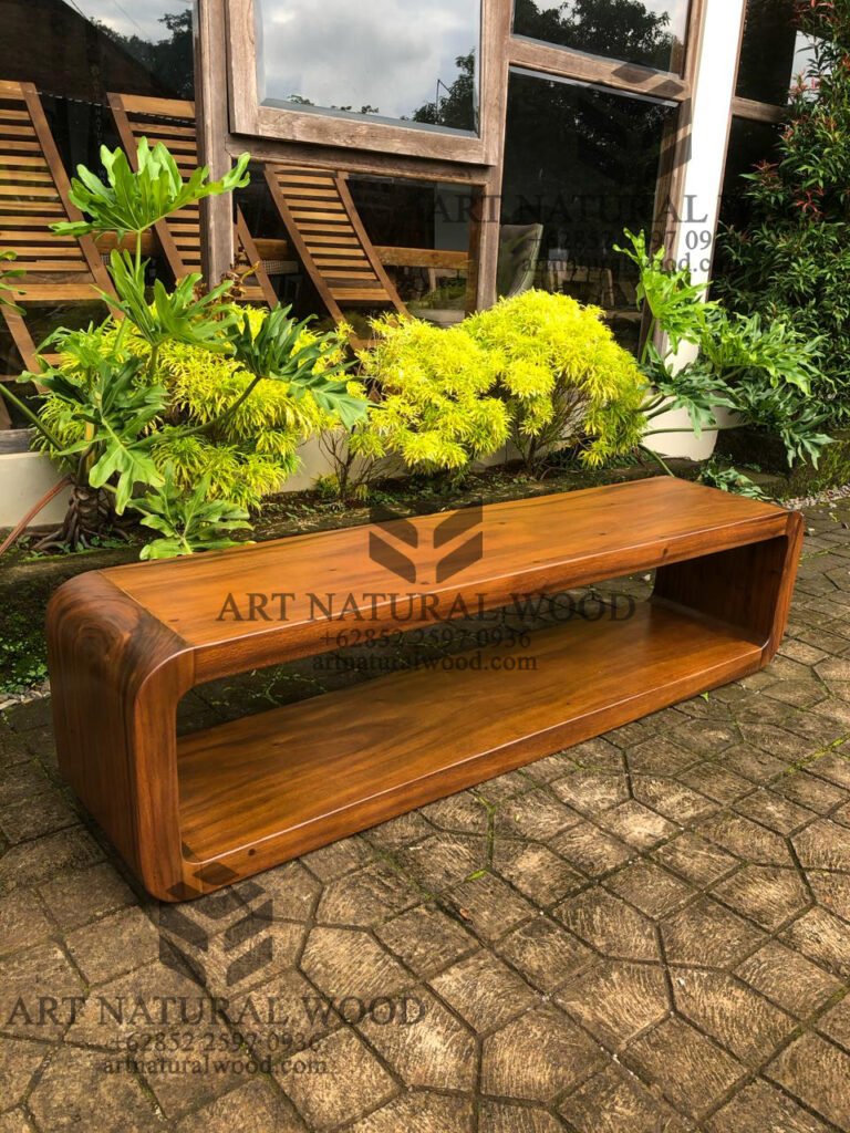 Meja TV Kayu Lubang Minimalis Modern - Art Natural Wood