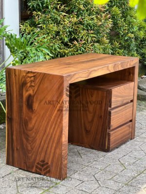 Meja Komputer Kayu Solid Minimalis Modern - Art Natural Wood