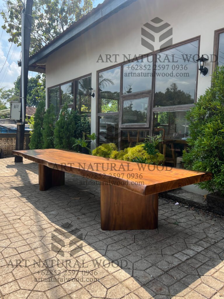 Meja Rapat Kantor Kayu Solid Trembesi - Art Natural Wood