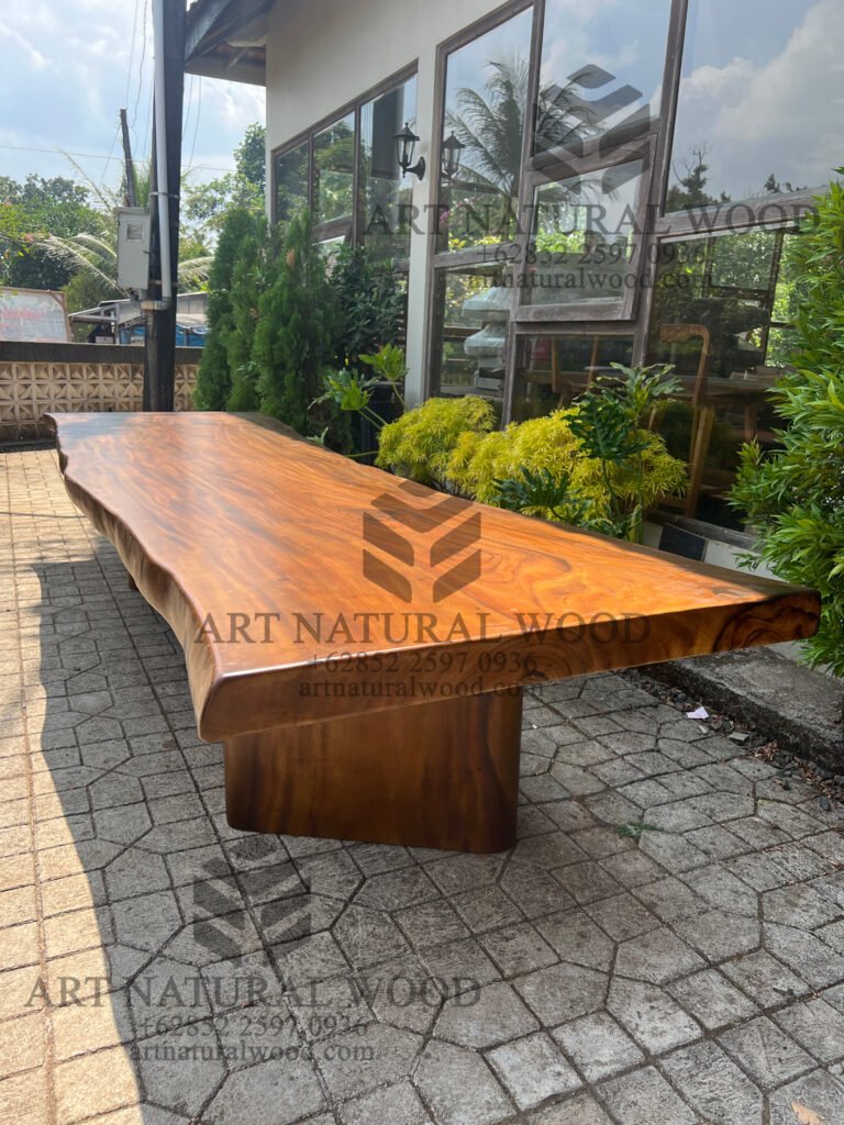 Meja Rapat Kantor Kayu Solid Trembesi - Art Natural Wood