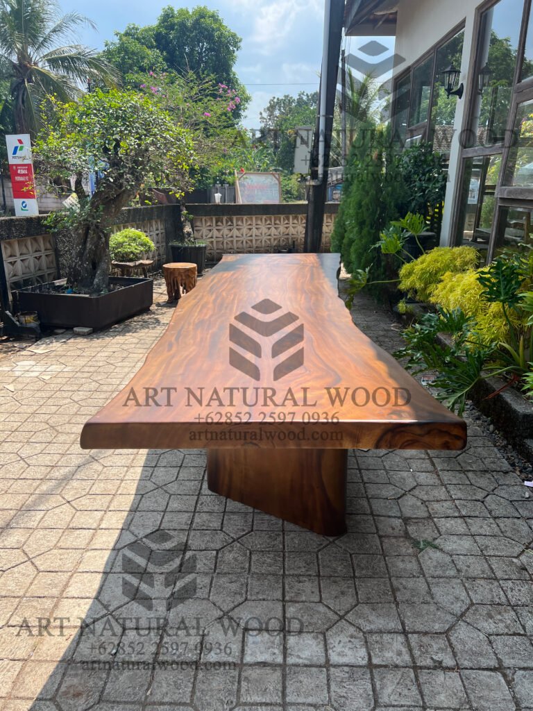 Meja Rapat Kantor Kayu Solid Trembesi - Art Natural Wood