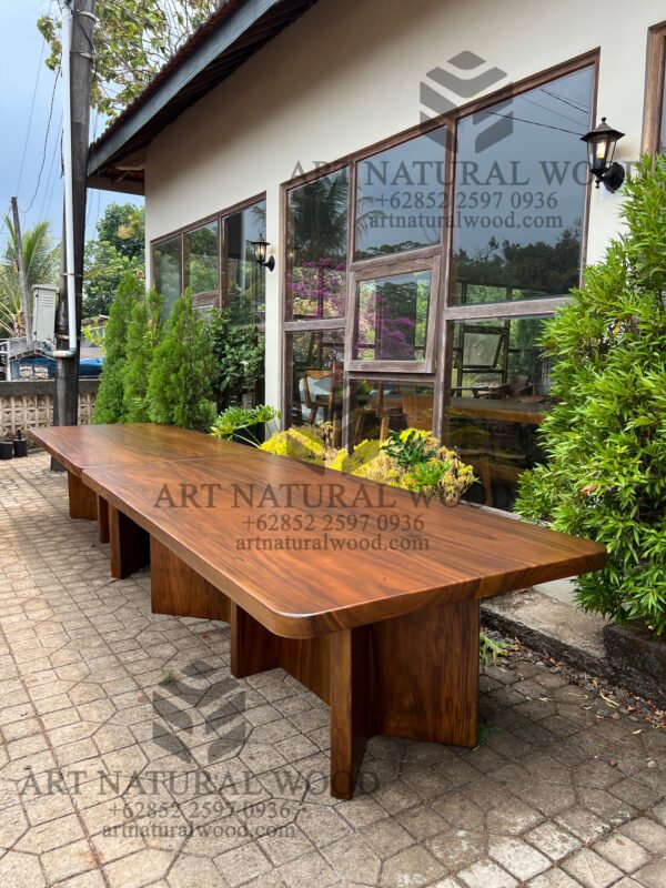 Meja Meeting 10 Orang Minimalis Kayu - Art Natural Wood